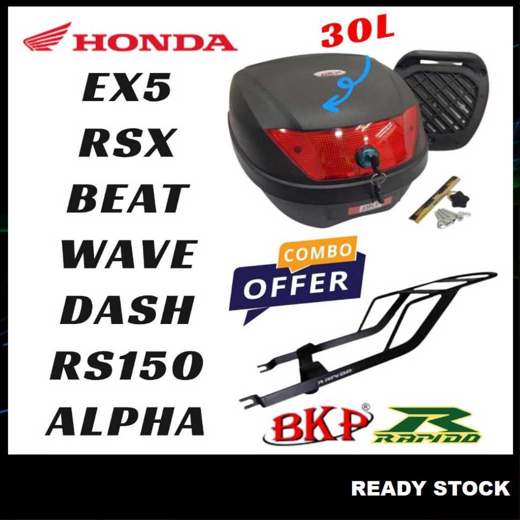 BKP Motorcycle 30L Top Box Monolock+Rapido Monorack HONDA RSX RS150 EX5 ...