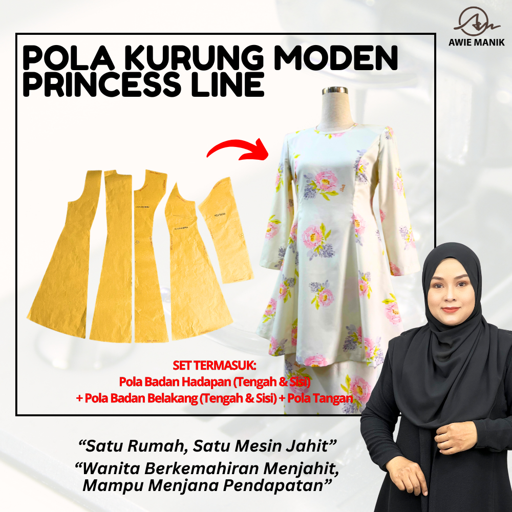 [DEWASA] POLA KURUNG MODEN PRINCESS LINE AWIE MANIK | Shopee Malaysia