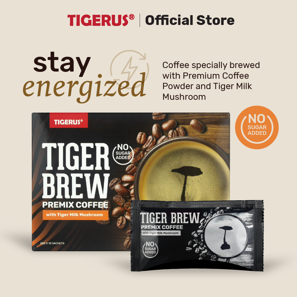 TIGERUS Tiger Brew Premix Coffee With Tiger Milk Mushroom (20g x 10's ...