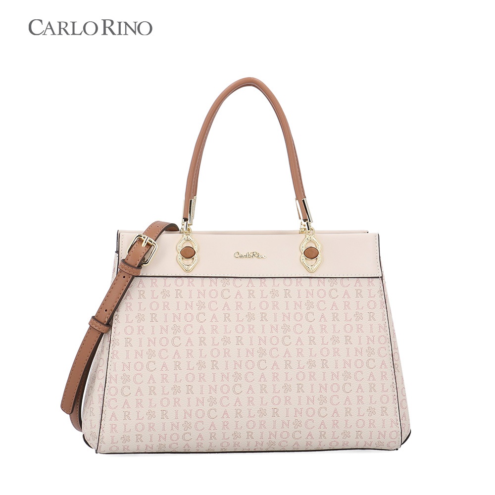 Carlo Rino Carlo EV Top-Handle Bag - Beige | Shopee Malaysia