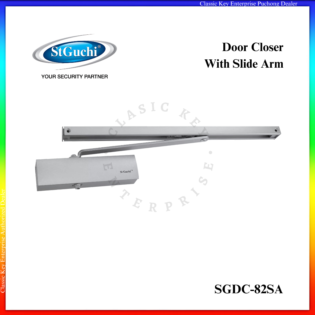 St Guchi Door Closer With Slide Arm SGDC-82SA (Silver) | Shopee Malaysia