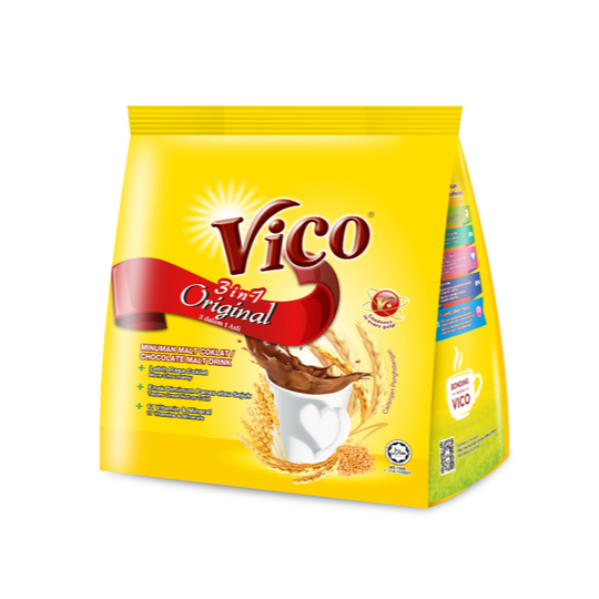 VICO 3 IN 1 ORIGINAL DELICIOUS CHOCOLATE MALT DRINK 15 X 32G | Shopee ...