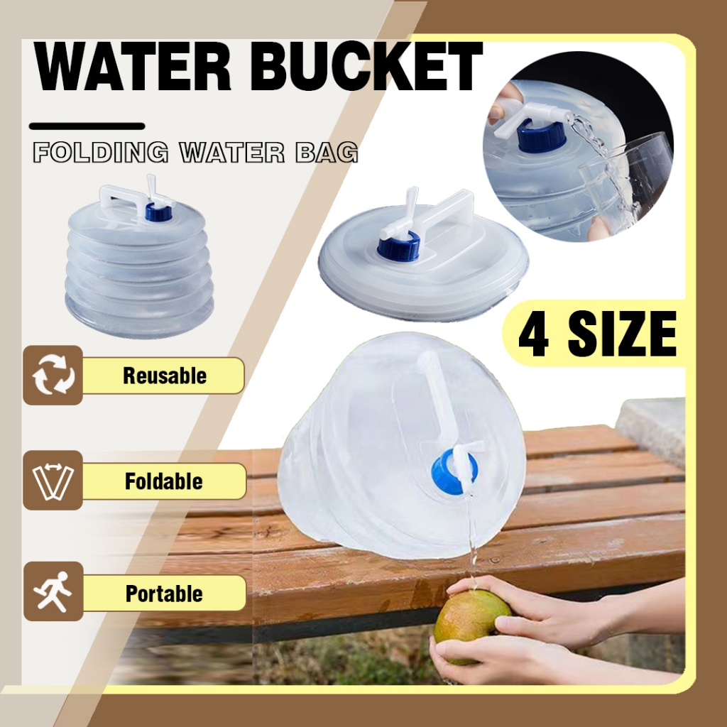 Foldable Water Container 15L Collapsible Water Bag Portable Water Storage Folding Bucket Outdoor ...