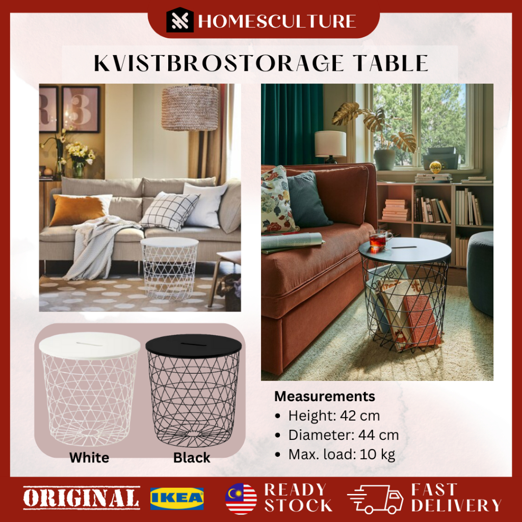 KVISTBRO Storage Table Side Tables Coffee Table Wire Storage Basket ...