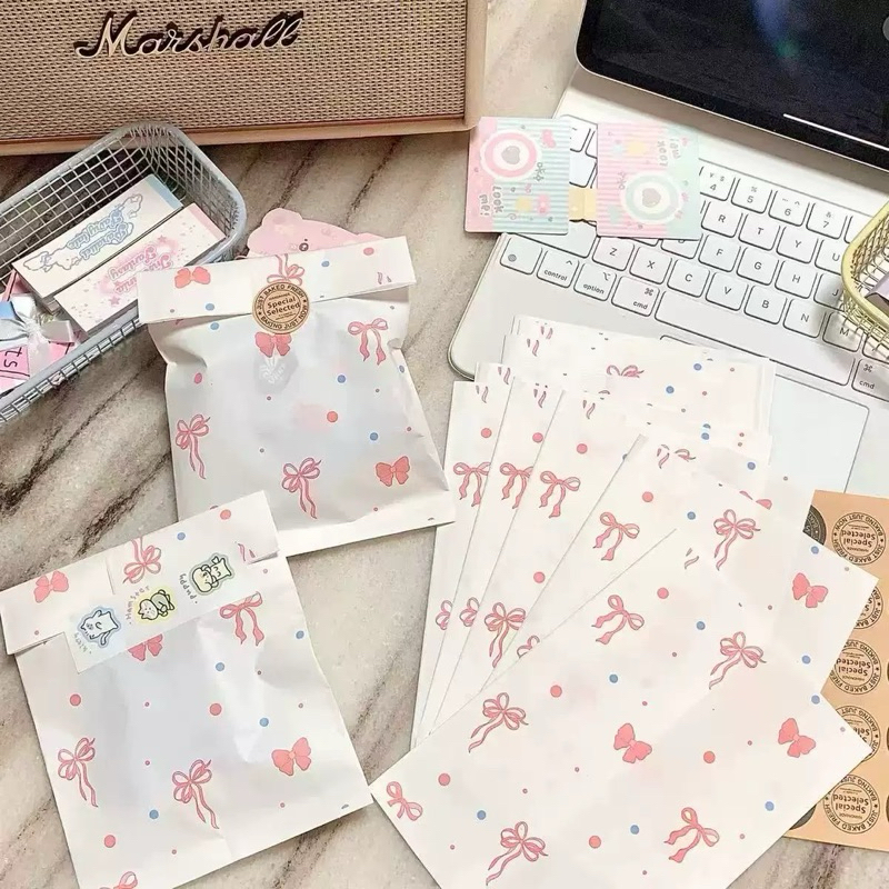 [10-pc]Korea ins ribbon paper bag | gift bag | paper gift bag | Shopee ...