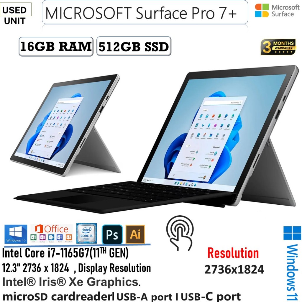 Microsoft Surface Surface Pro 7+ i7/ Surface Surface Pro 7+ i5/ Surface Pro 7 i7/ surface pro 6 ...