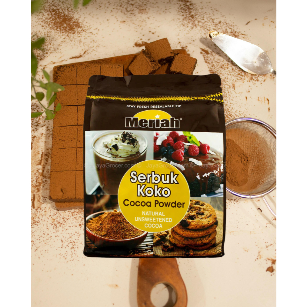 Serbuk Koko Meriah Cocoa Powder Natural Unsweetened Cocoa 500gram ...