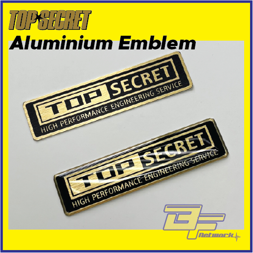 Emblem Top Secret Aluminum Badge JDM Emblem Top Secret Emblem Epoxy ...