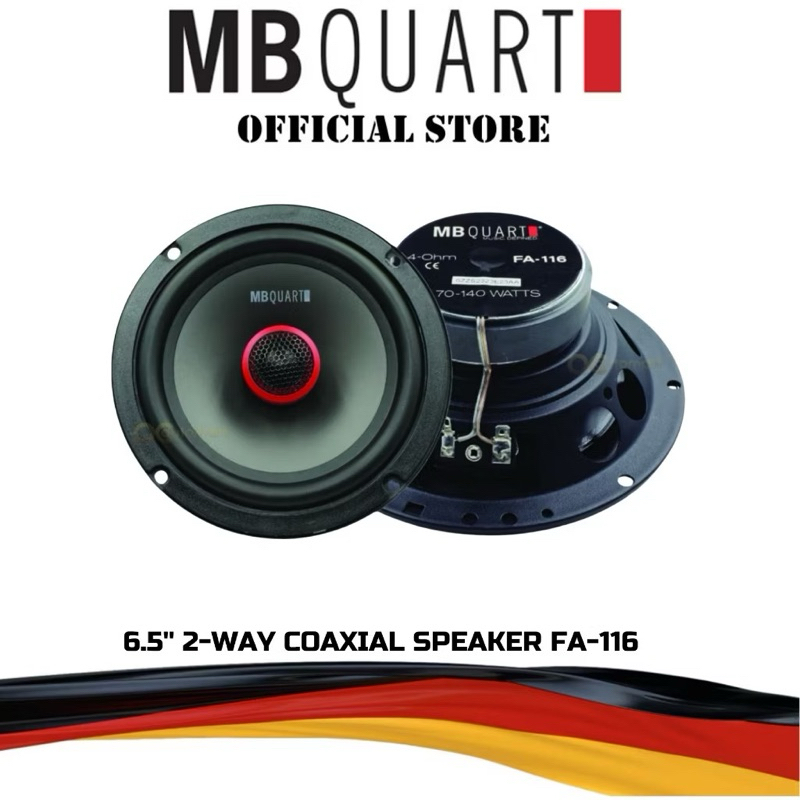 MB Quart FA Series 2-Way Coaxial Car Speaker (6.5") FA-116 | Shopee ...