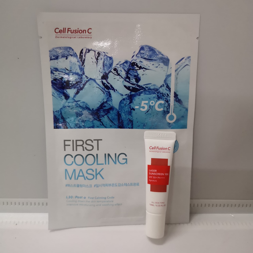 [ READY STOCK ] Cell Fusion C First Cooling Mask (1 Sheet )+ SUNSSCREEN ...