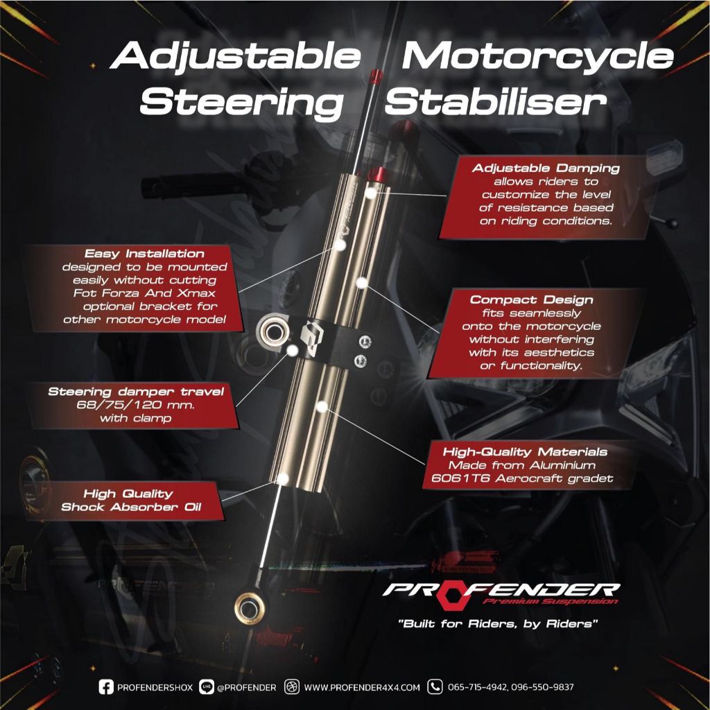 ORIGINAL Profender Steering Stabiliser with Clamp A Profender Steering ...