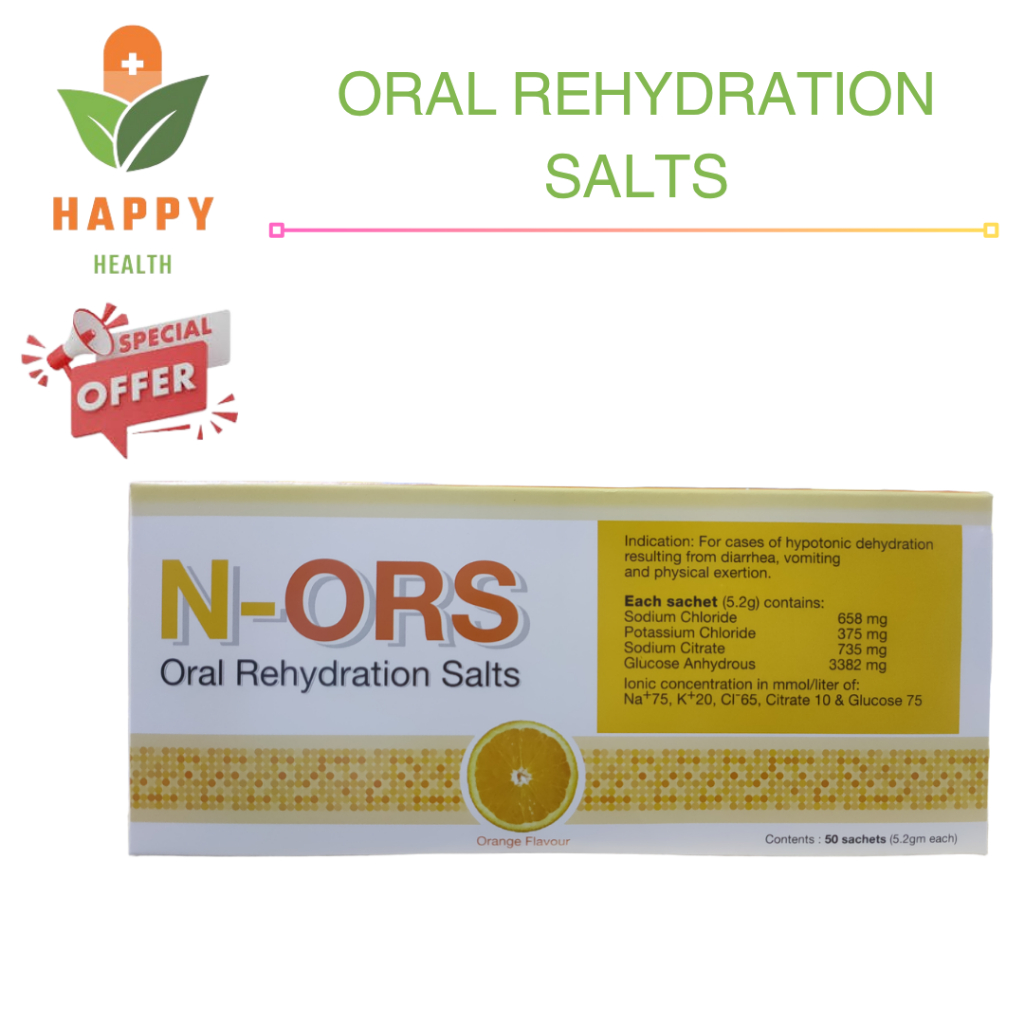 [ Exp 1/2028 ] N-ORS Oral Rehydration Salts ( Orange Flavour ) 50'S/BOX | Shopee Malaysia