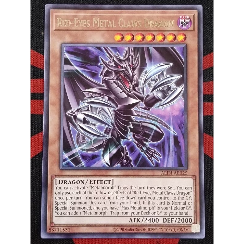 YUGIOH KONAMI ALIN-AE025 ALIN-JP025 Red-Eyes Metal Claw Dragon (R) | Shopee Malaysia