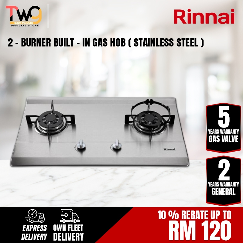 Rinnai 2 Burner (Stainless Steel / Glass) Built in Gas Cooker Hob ...