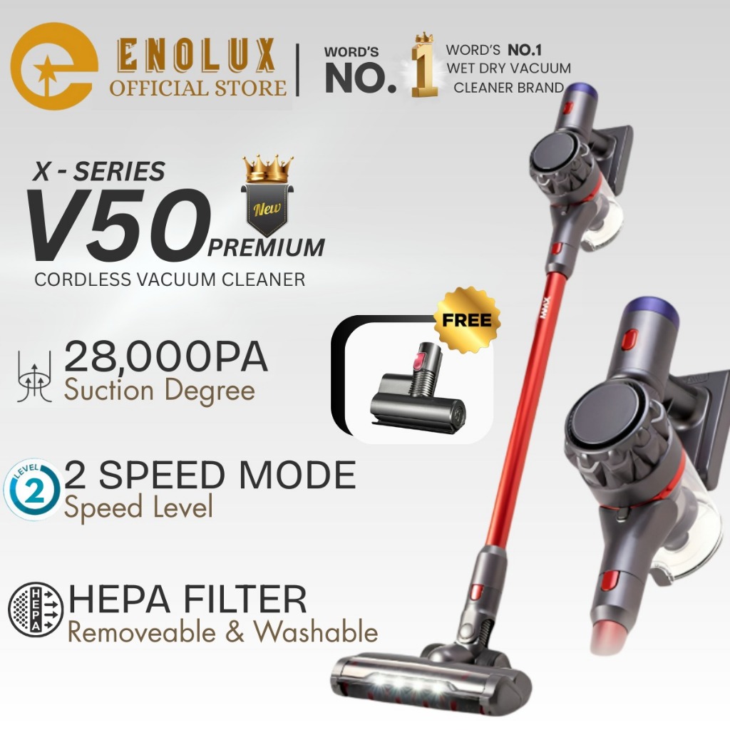 Enolux V50 Cordless Vacuum Cleaner For Home Of Office 无线吸尘机 | Shopee ...