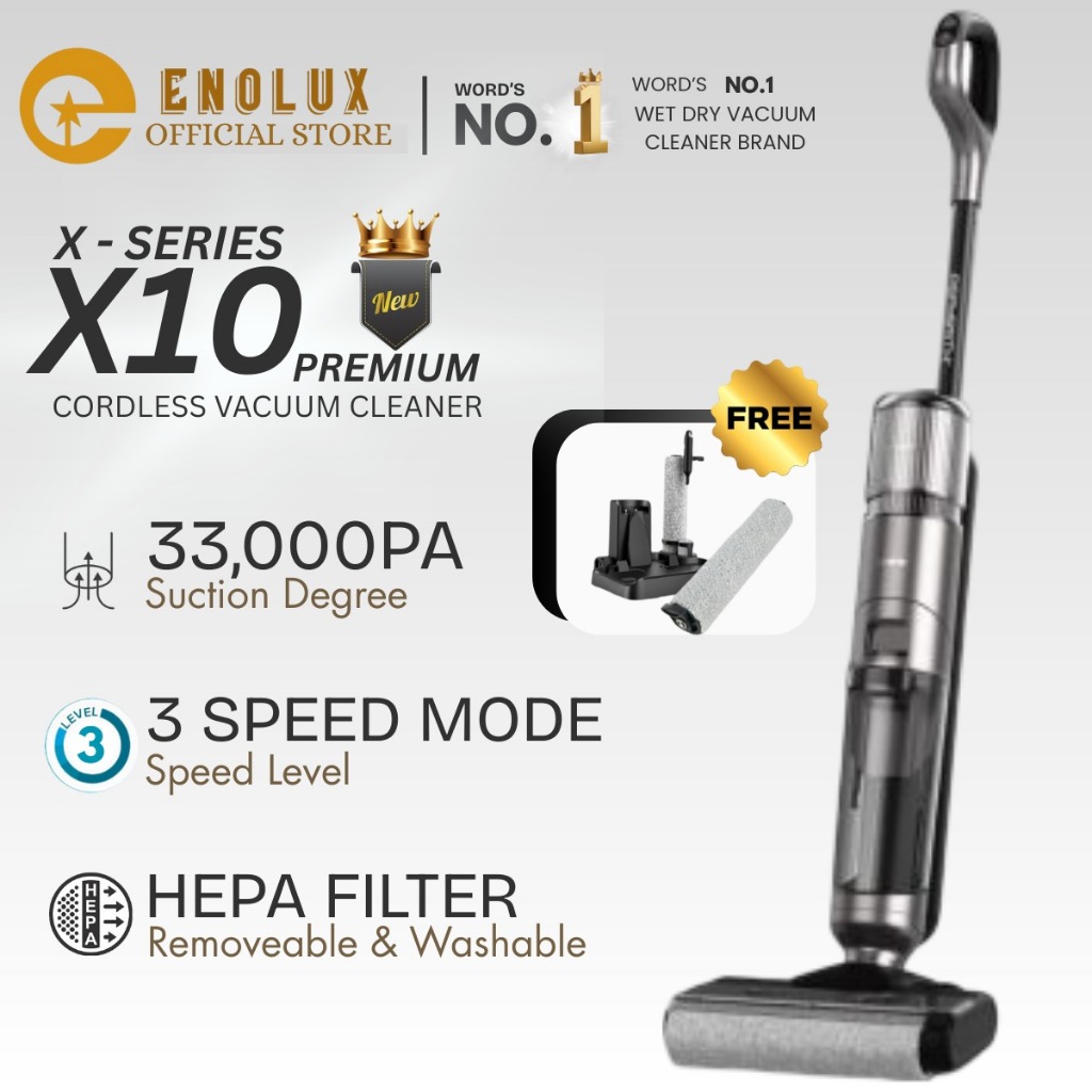 Enolux X10 PLUS Cordless Vacuum Wet And Dry Vacuum Cleaner 无线洗地机 ...