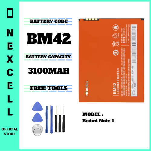 NEXCELL Bateri Serasi untuk Xiaomi Redmi Note 1 Battery Bateri BM42 ...