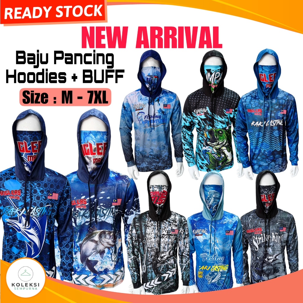 KOLEKSI SEMPURNA Baju Pancing Mancing Tangan Panjang HOODIES + BUFF ...