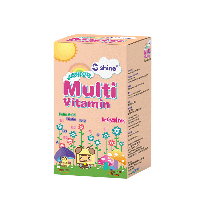 Shine Junior Multivitamin Plus L Lysine ChewableTablet 100s Tutti ...