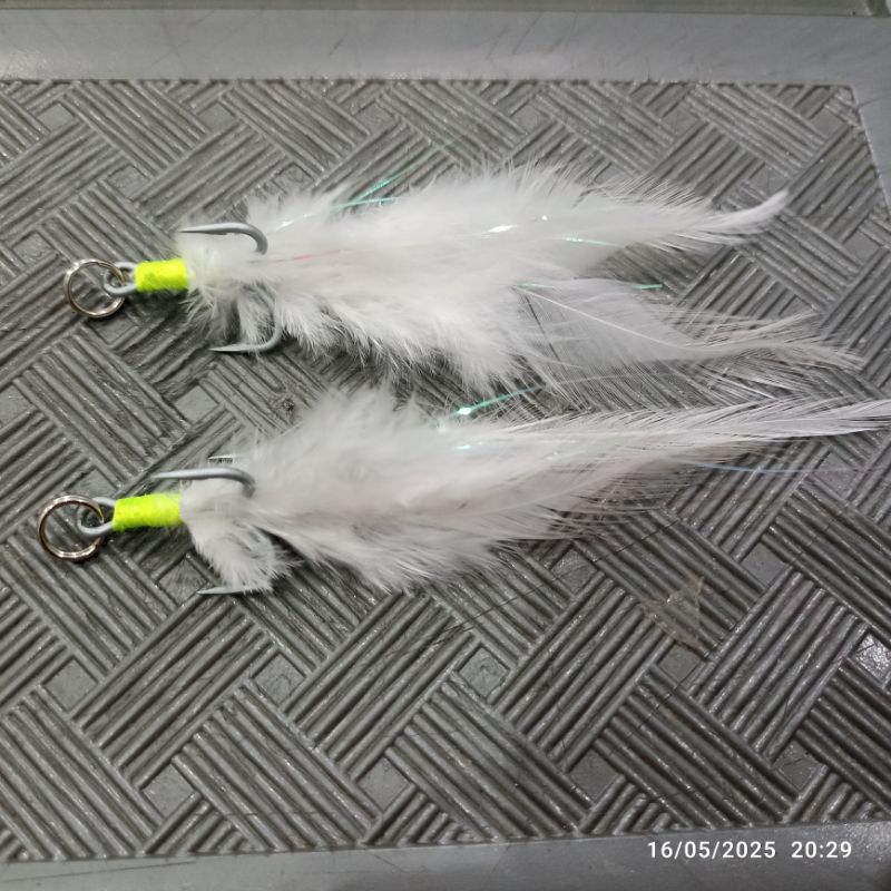 VMC Trible Hook (V8429PS) Tenggiri with Feather & Flasher (Suitable for ...
