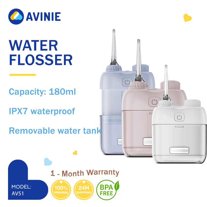 AVINIE Portable Electric Water Floss Teeth Cleaner 水牙线冲牙器- Pink/White ...