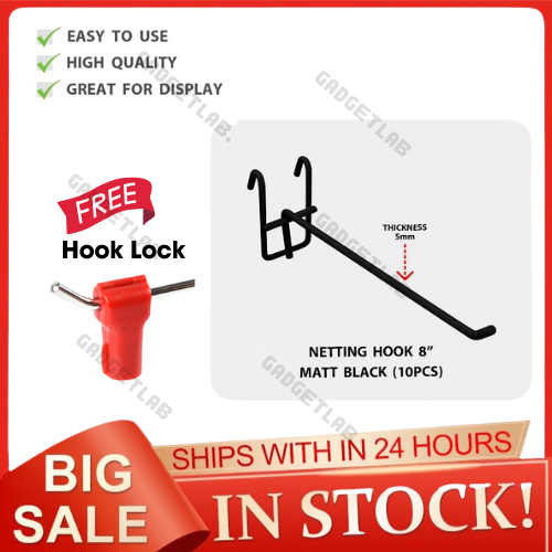 (Free Lock) Netting Hook Chrome Netting Grid Detail Display Hanging ...