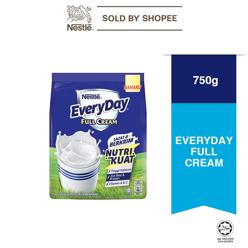 NESTLE EVERYDAY Full Cream - Family Milk Powder Softpack 750g | Shopee ...