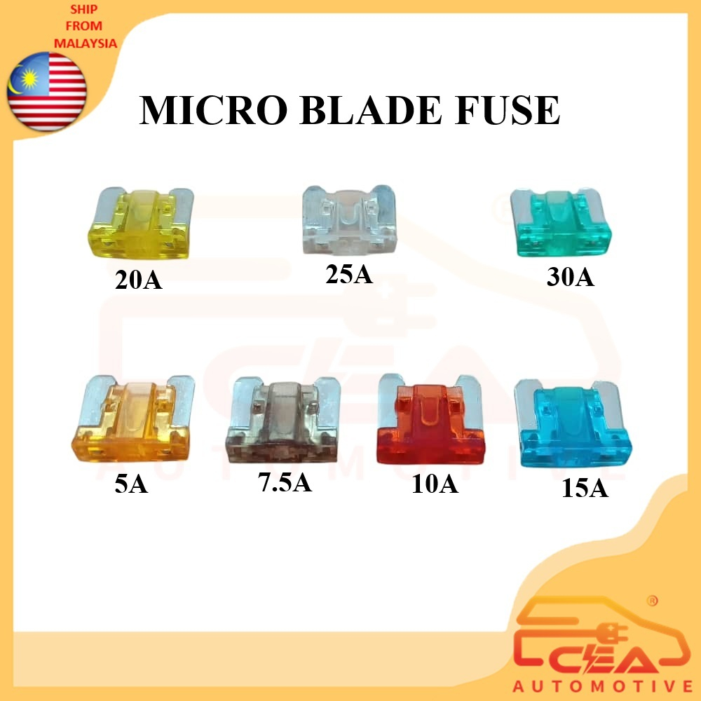 1PCS 5A 7.5A 10A 15A 20A 25A 30A MICRO BLADE FUSE LOW PROFILE MINI ...