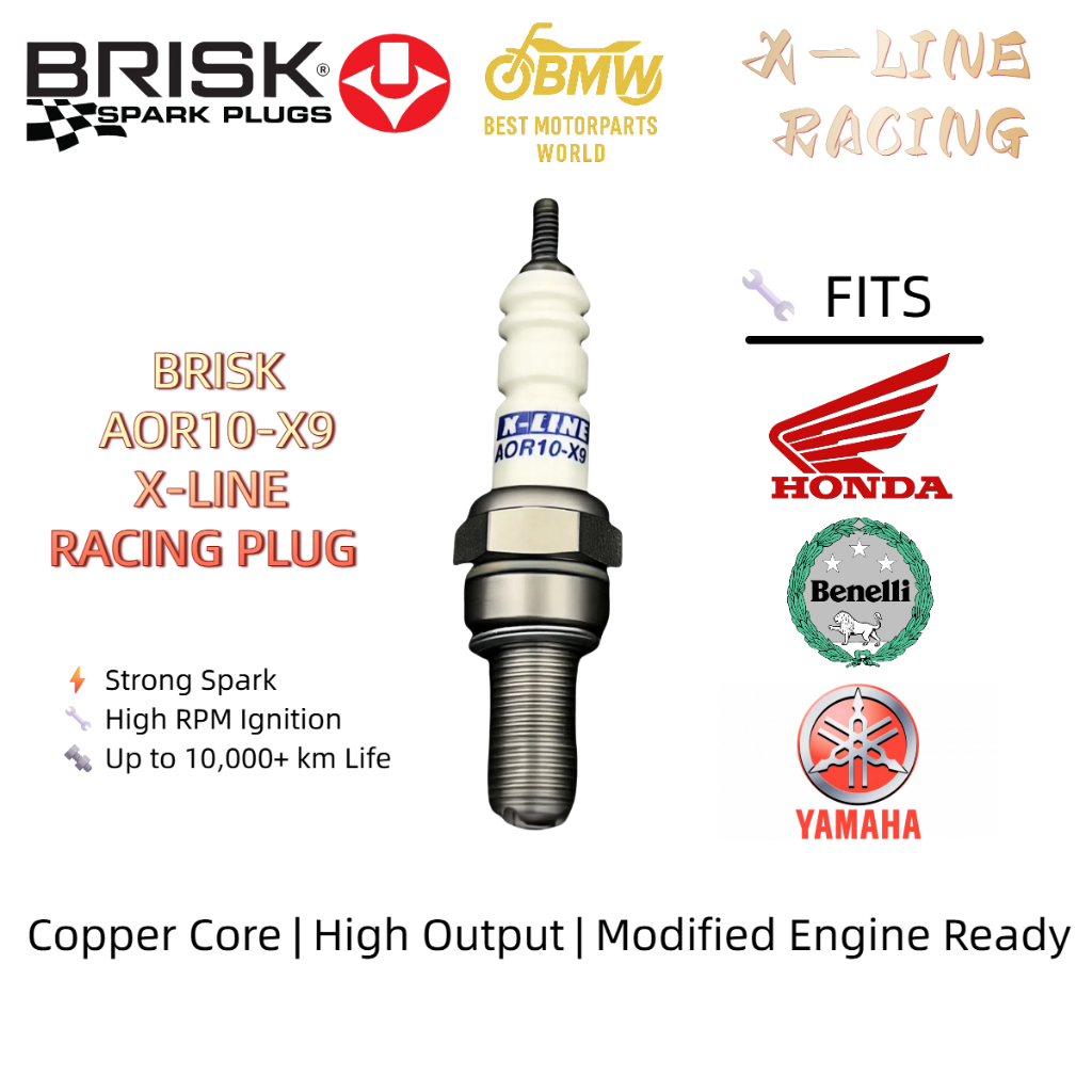 BRISK AOR10-X9 X-Line Racing Spark Plug | For R25 RS150R TNT150S ...