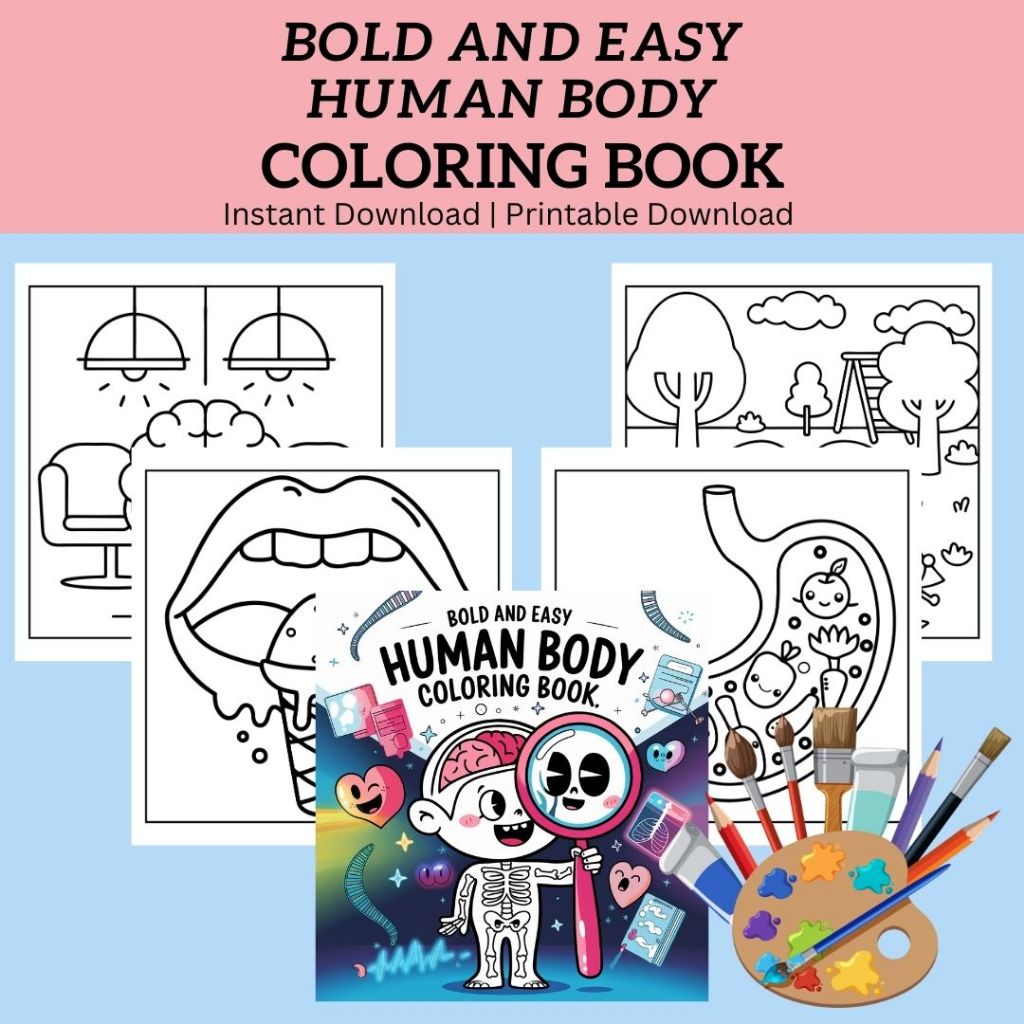 Bold and Easy Human Body Coloring Book | Printable Download. | Shopee ...