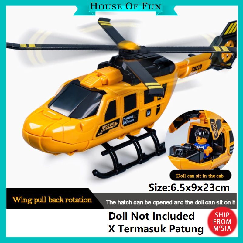 Helicopter Toy Propeller Fighter Rescue Helicopter Rotating Rotor ...