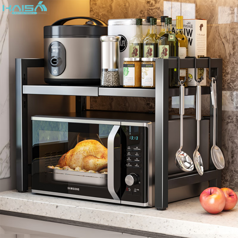 Adjustable Microwave Oven Rack Kitchen Stainless Steel Storage Rack ...