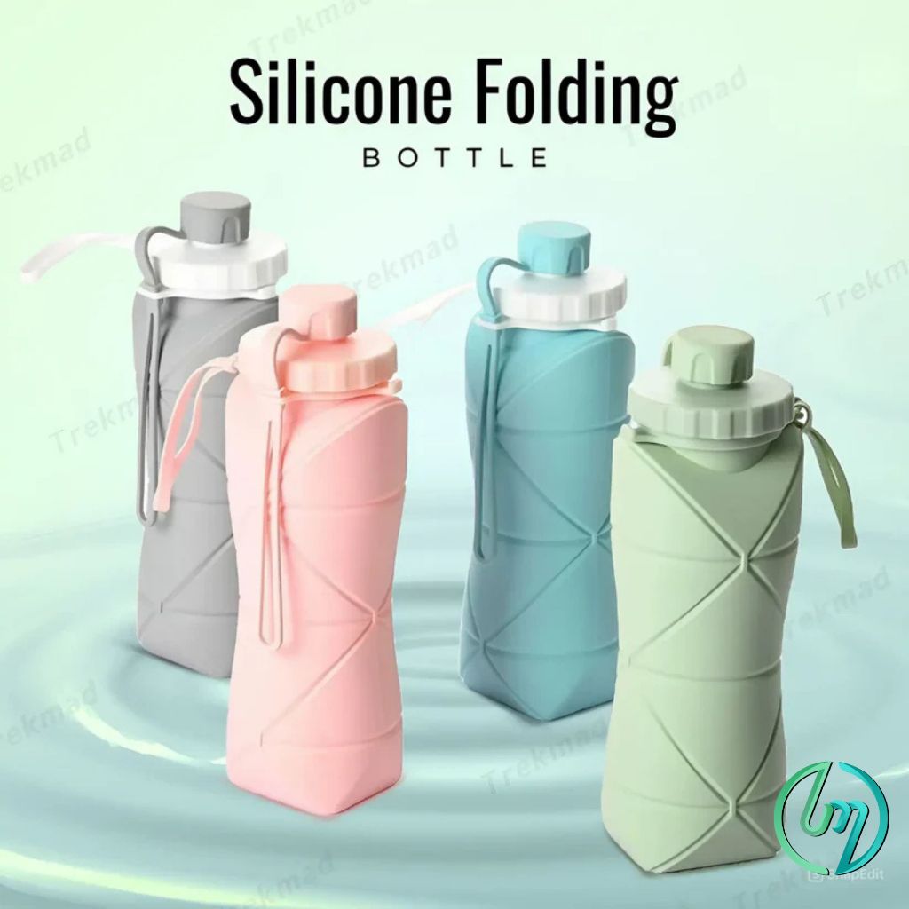 600ml Foldable Silicone Water Bottle Collapsible Portable BPA Free ...