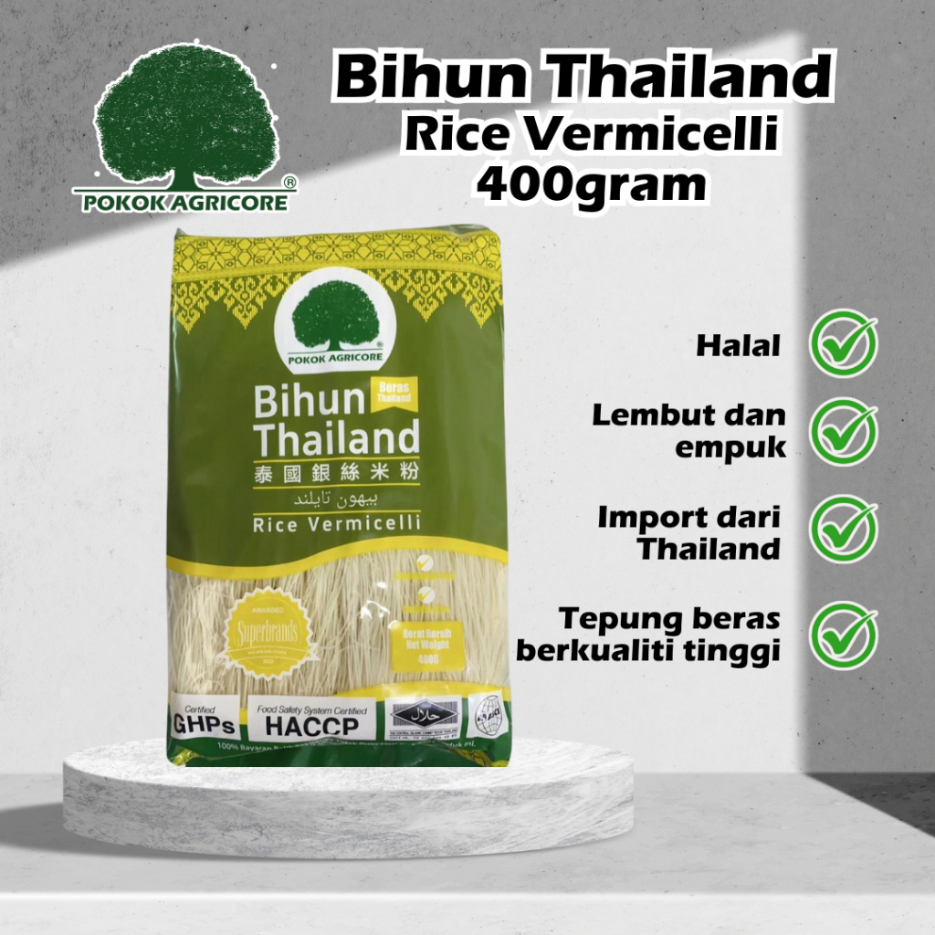 Pokok Agricore Bihun Thailand 200g/400g Premium Halal Lembut Kenyal ...