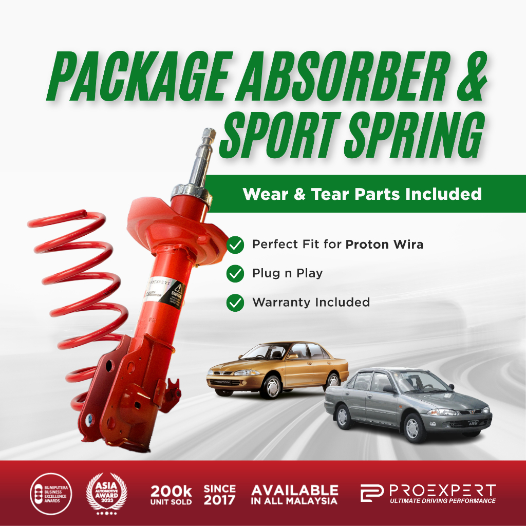 PROTON WIRA 1.5 1.6 SEDAN AEROBACK PROEXPERT ABSORBER SPORT SPRING SET ...