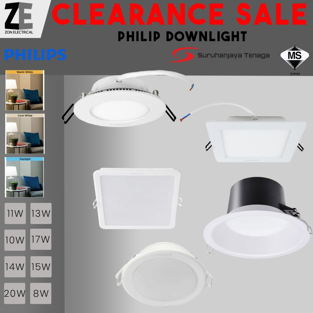PHILIPS Meson LED Downlight 4" 5" 6" 8" 9W 13W 17W 24W LED Philips Downlight 59464 59465 59466 ...