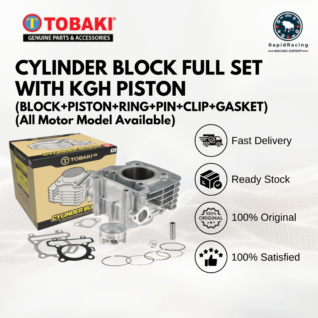 TOBAKI RACING BLOCK｜KGH PISTON｜E.BONUS SRL110 SRL115 FI FZ150I LC135 ...