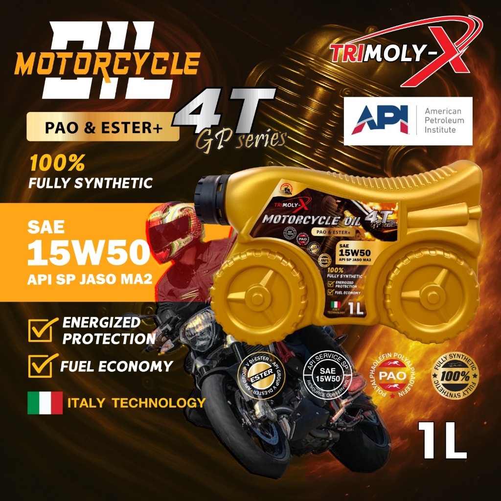 TRIMOLY-X GP SERIES 15w50 4T 1L ESTER+PAO Fully Synthetic API SP JASO ...
