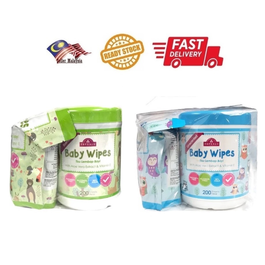Cheapest TOPVALU Baby Wipes Aeon Japan Wet Tissue Cannister + Refill Combo Set 350pc(Scented ...