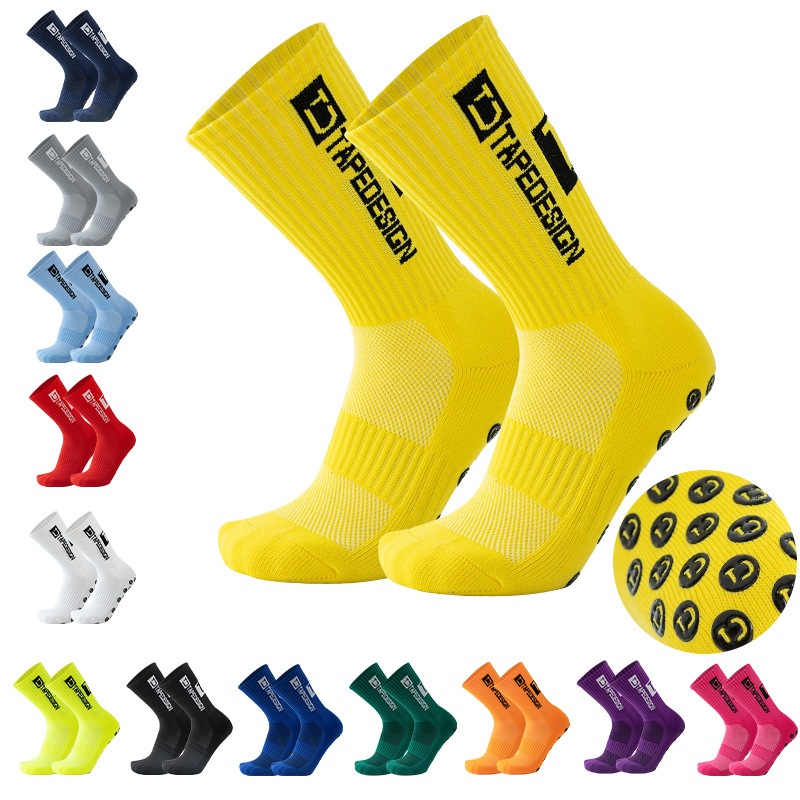 New Round Silicone Non-Slip TC Men Women Sports Grip Soccer Socks ...