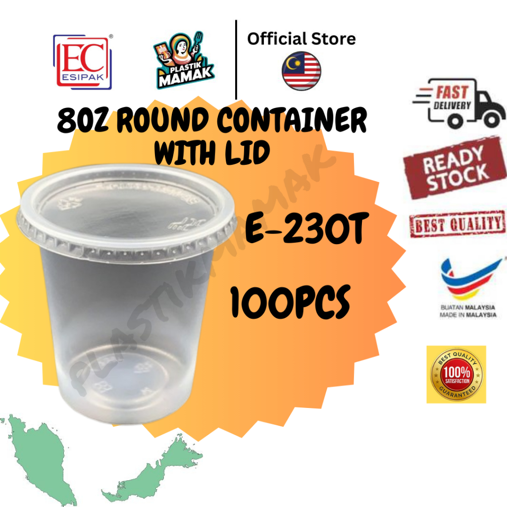 【Plastikmamak】8oz Disposable PP Plastic Round Food, Sauce ,Jelly ...