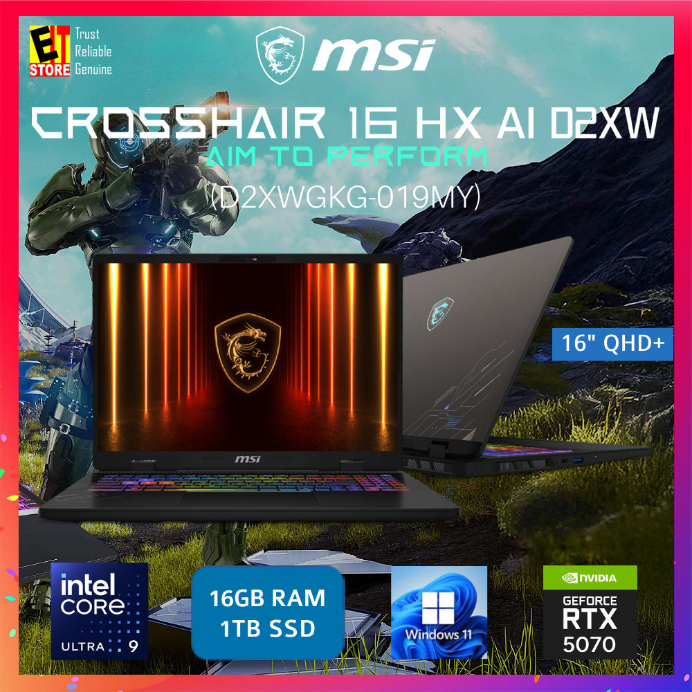 MSI CROSSHAIR 16 HX AI D2XWGKG-019MY (Intel Core Ultra 9 275HX/16GB/1TB SSD/RTX5070 8GB GDDR7/16 ...