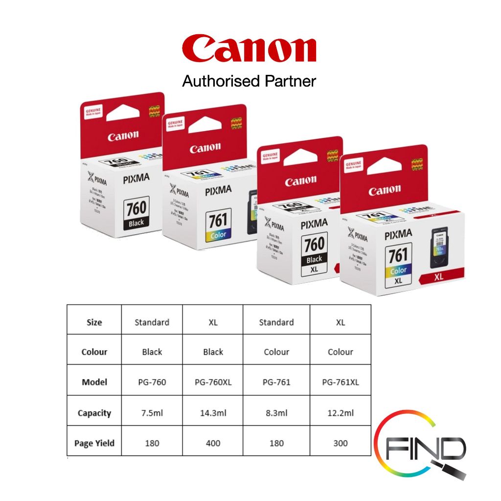 Canon PG-760/PG-760XL Black / CL-761/CL-761XL Colour Cartridge for ...