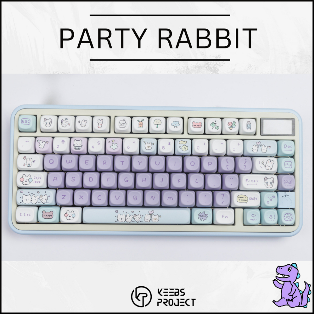 [𝐑𝐄𝐀𝐃𝐘 𝐒𝐓𝐎𝐂𝐊] Party Rabbit PBT Moa Keycaps | Dye-Sub | For Mechanical ...
