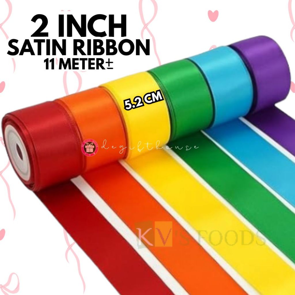 🎀 2 inci SATIN Ribbon Reben Riben Gift Satin Organza Flower Bouquet ...