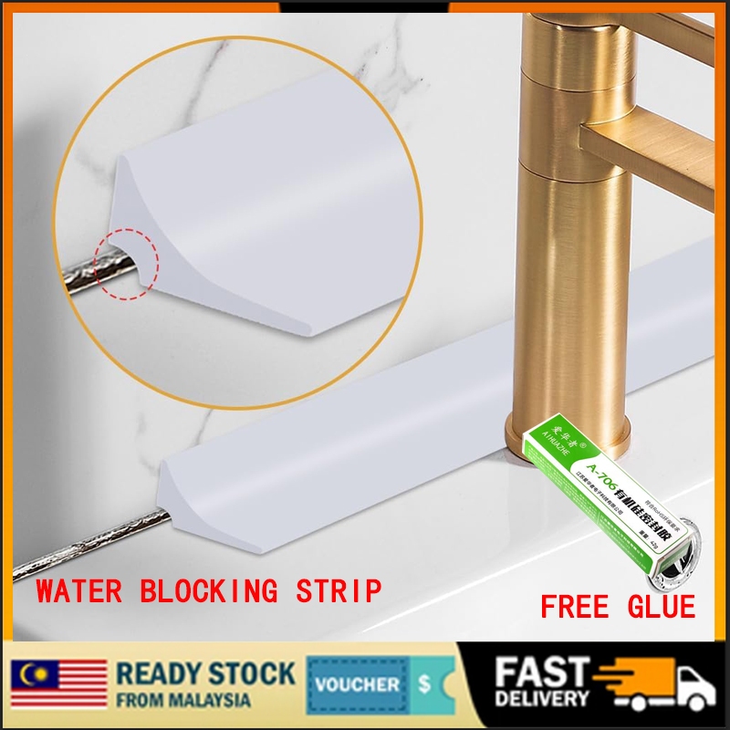 【Ready Stock】 Bathroom Shower Water Blocking Strip Water Barrier ...