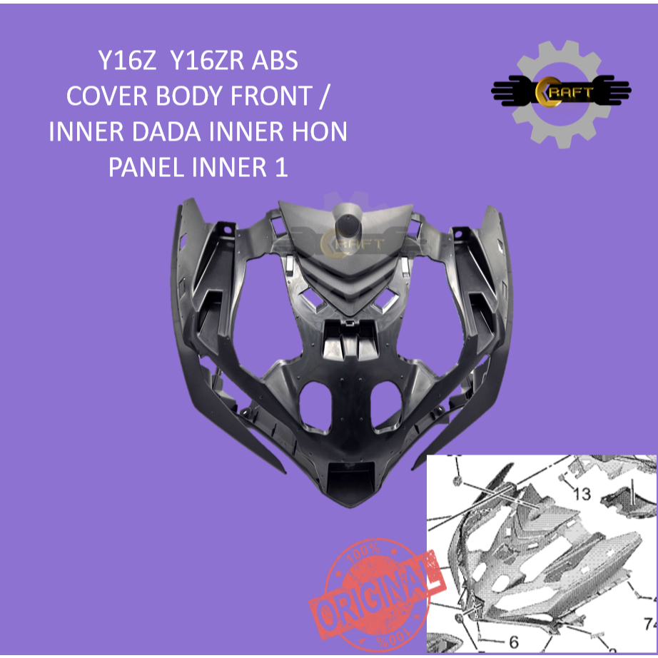 YAMAHA Y16 V2 ABS INNER COVER HON BSM-F836K-00 ORI HLY INNER DADA PANEL ...