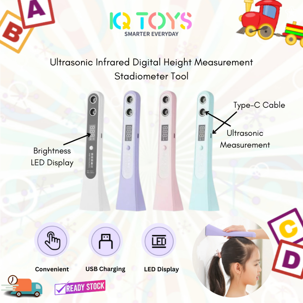 [IQ TOYS] Portable Ultrasound Body Height Stadiometer Handheld Cordless ...