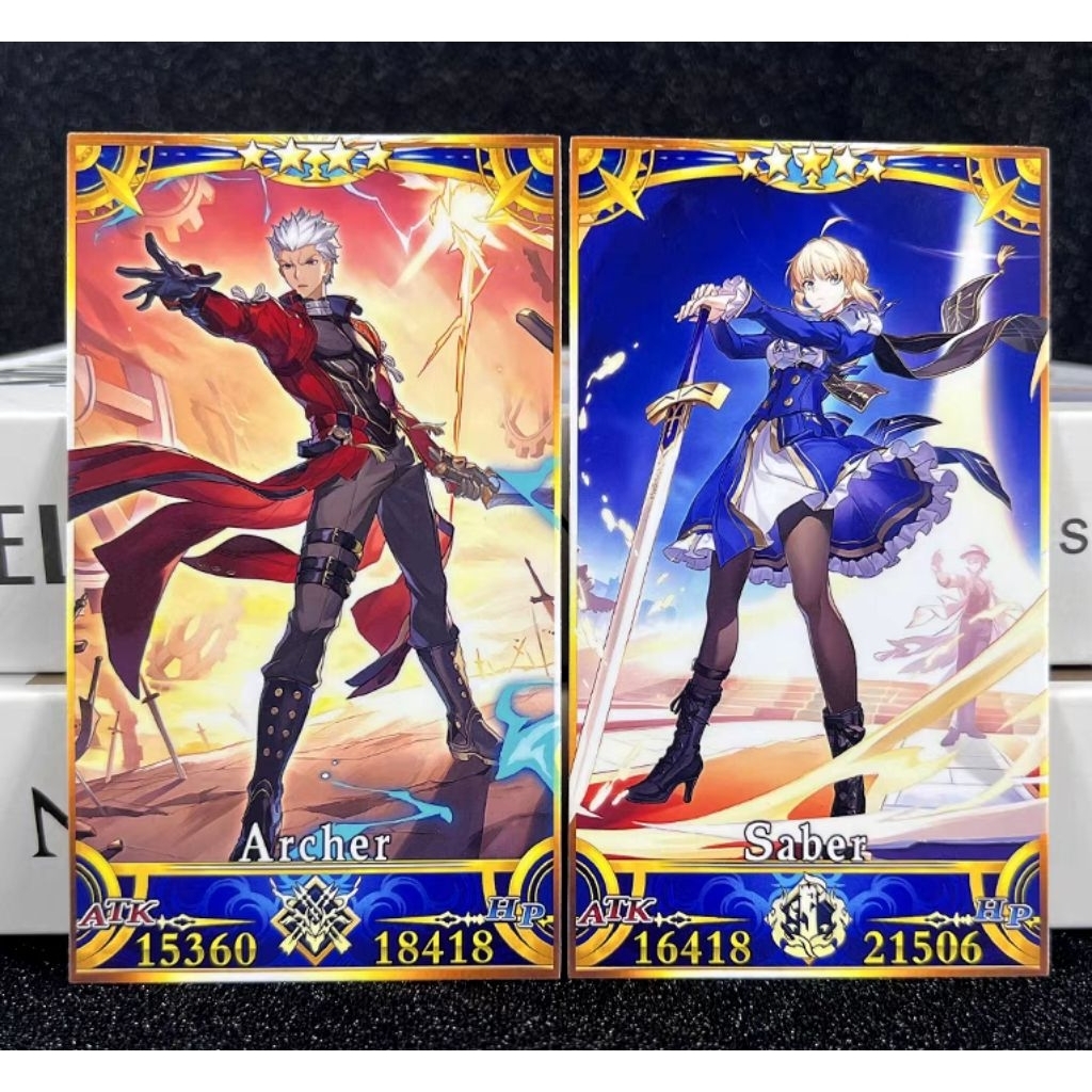 Fate grand order card servant character card custom made saber archer ...