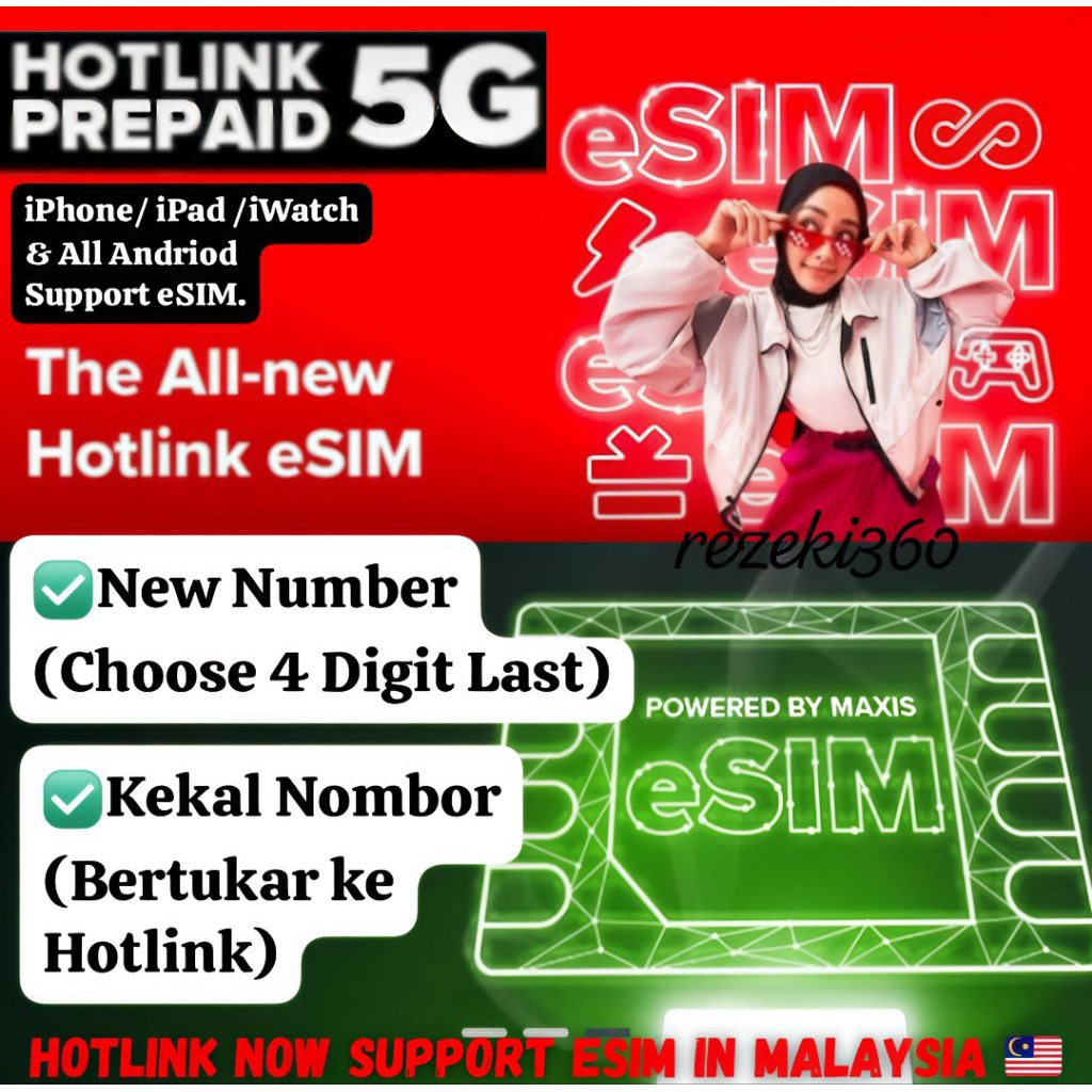 🔥eSIM Hotlink Prepaid PROMO [eSim]: Plan Unlimited/Plan Pantas Unlimited Call & Unlimited Data ...